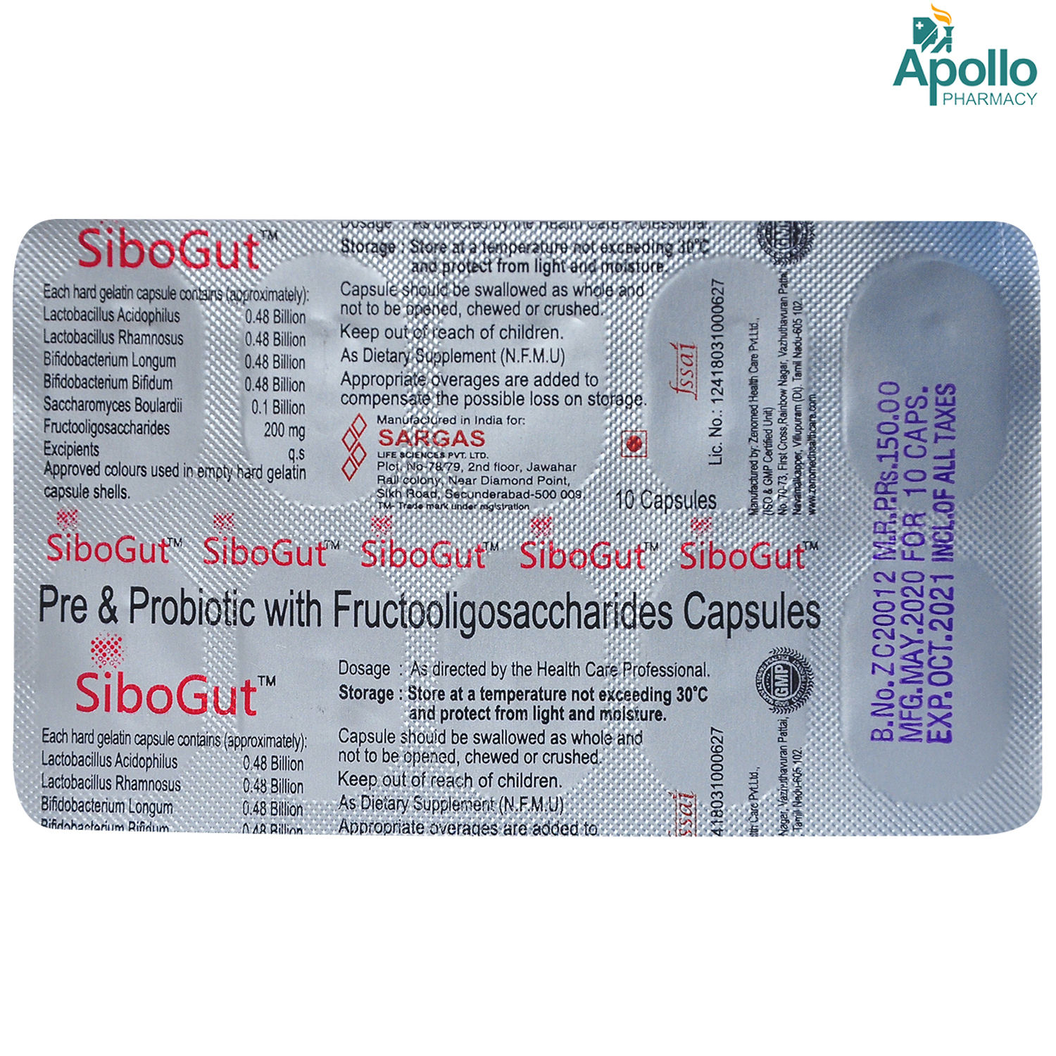Sibogut Capsule 10's Price, Uses, Side Effects, Composition - Apollo ...