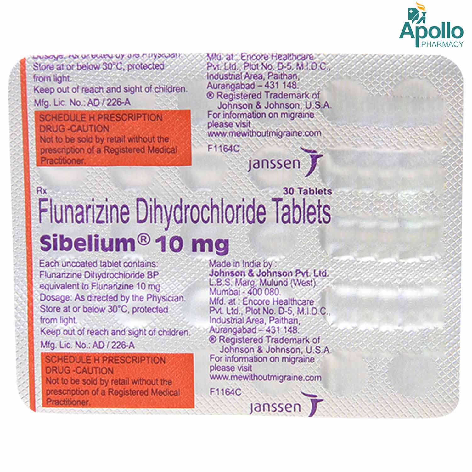 Sibelium 10 mg Tablet 30's Price, Uses, Side Effects, Composition ...