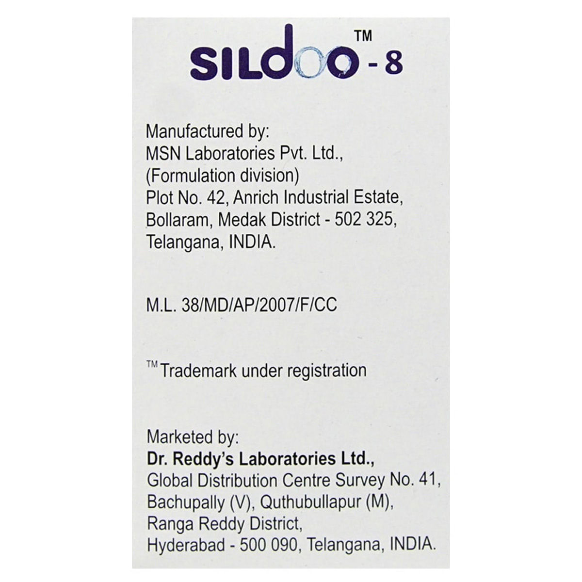 Sildoo-8 Capsule 10's Price, Uses, Side Effects, Composition - Apollo ...
