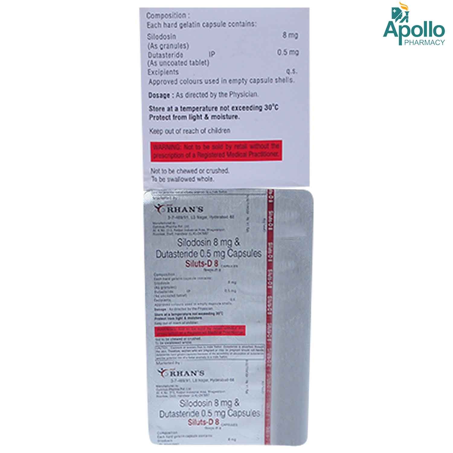 Siluts-D 8mg Capsule 10's Price, Uses, Side Effects, Composition ...