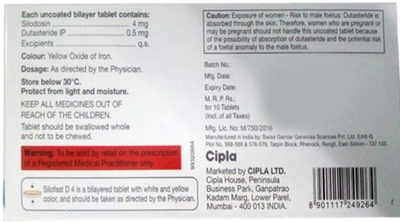 Silofast D 4 Tablet 10's Price, Uses, Side Effects, Composition ...