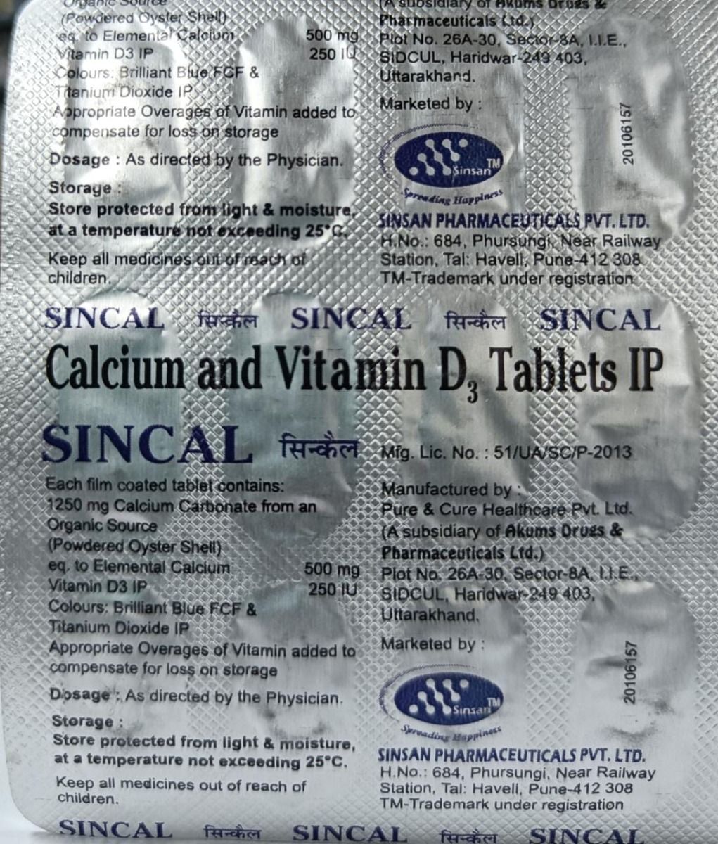 SINCAL TABLET Price, Uses, Side Effects, Composition - Apollo Pharmacy