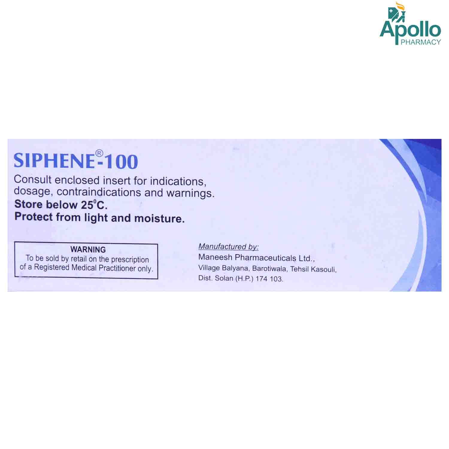 Siphene 100 Tablet 5's Price, Uses, Side Effects, Composition - Apollo ...
