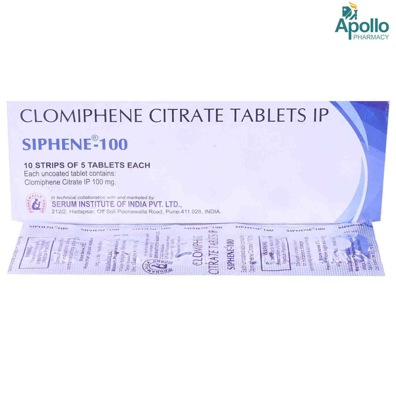 Siphene 100 Tablet 5's Price, Uses, Side Effects, Composition - Apollo ...