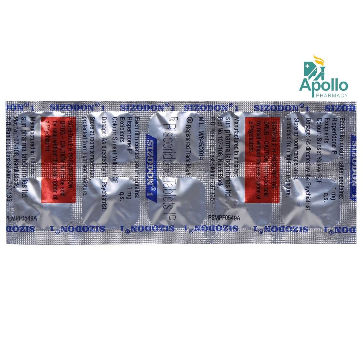 Sizodon 1 Tablet 10's Price, Uses, Side Effects, Composition - Apollo ...