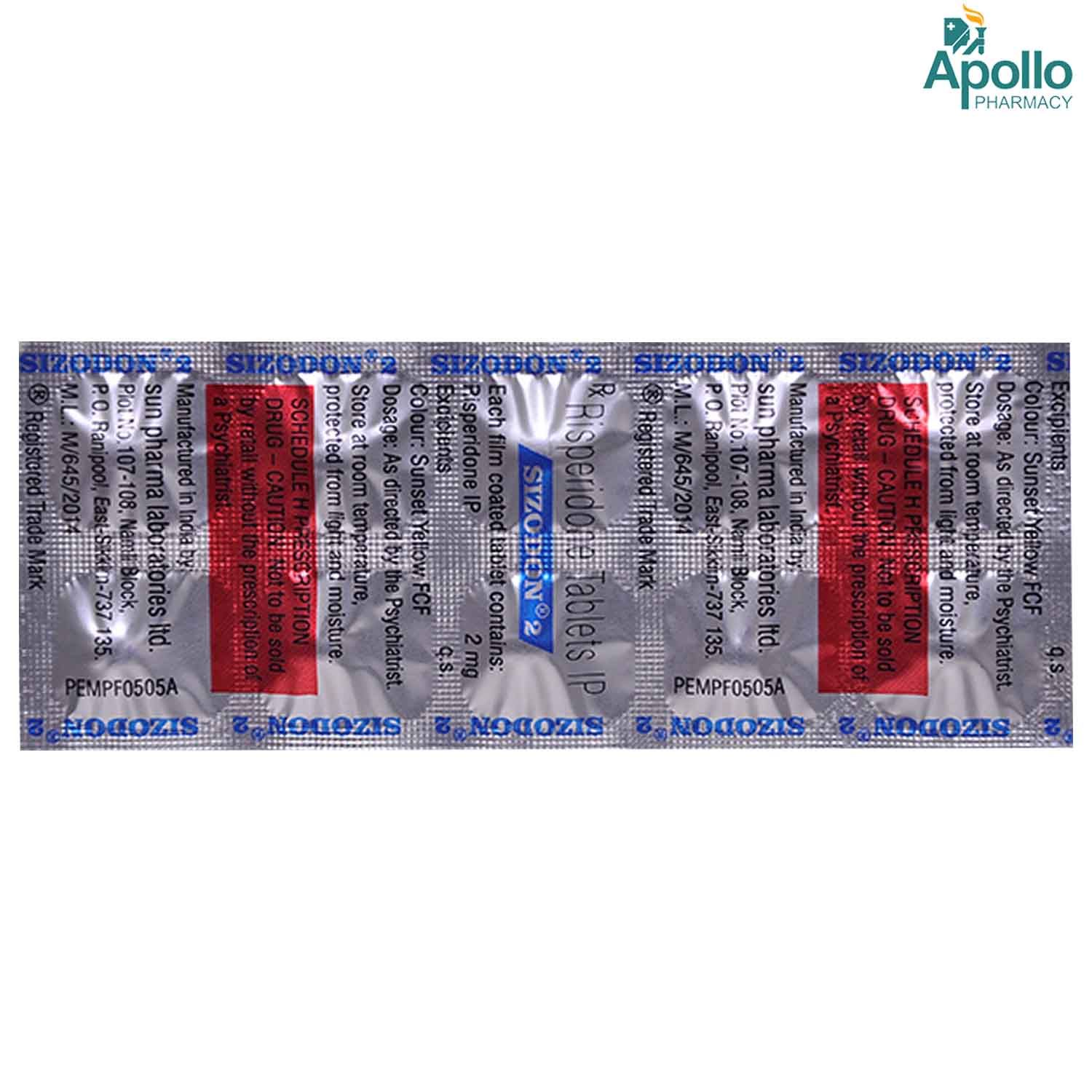 Sizodon 2 Tablet 10's Price, Uses, Side Effects, Composition - Apollo ...