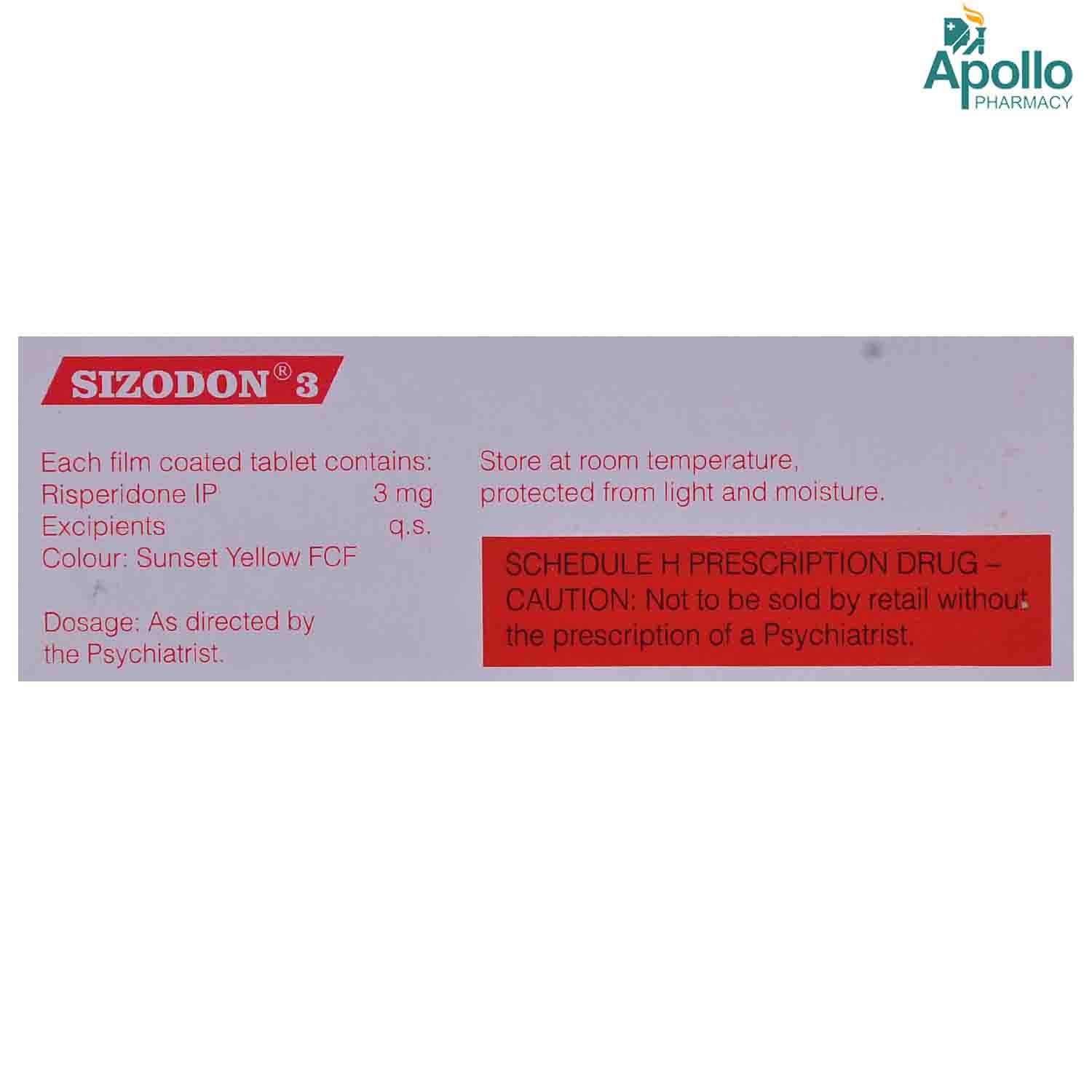 Sizodon 3 Tablet 10's Price, Uses, Side Effects, Composition - Apollo ...