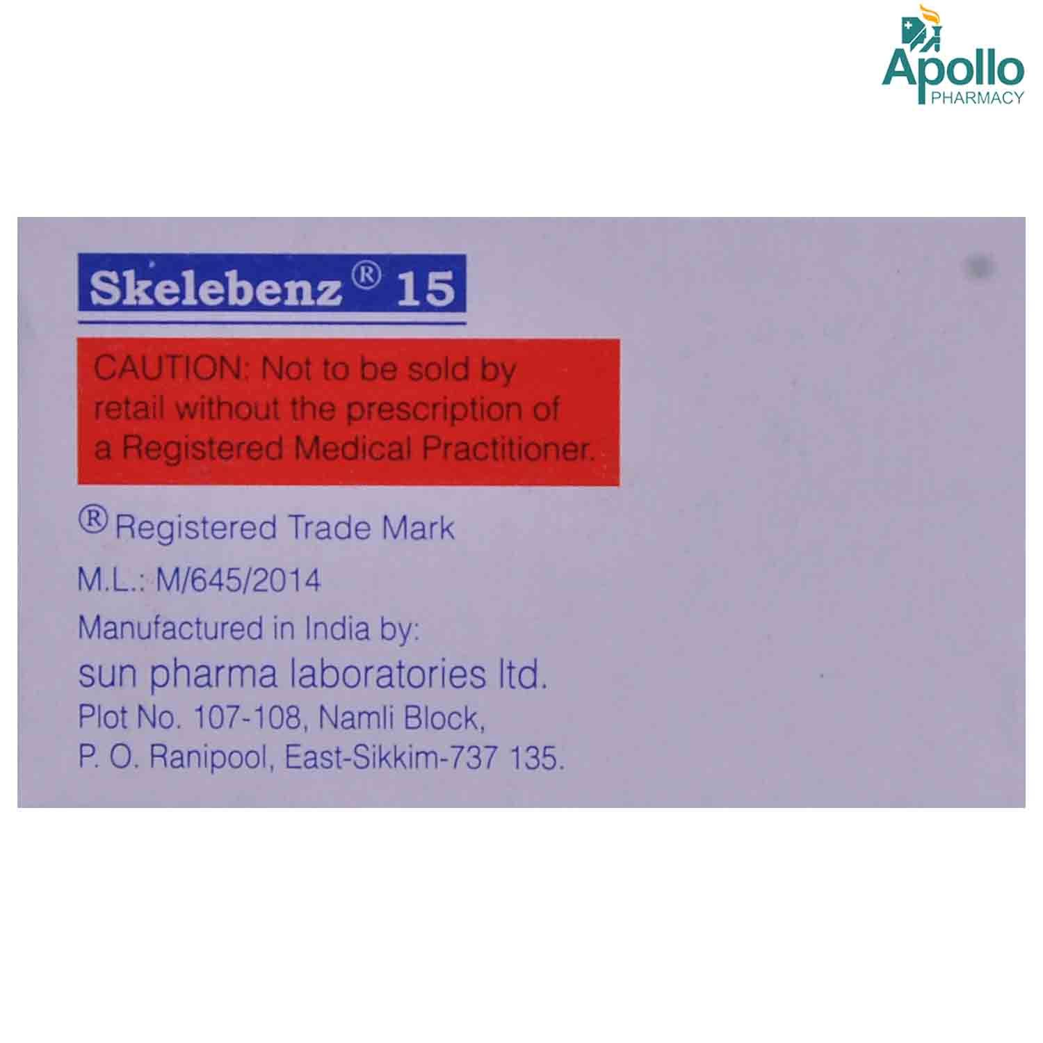 Skelebenz 15 Capsule 10's Price, Uses, Side Effects, Composition ...