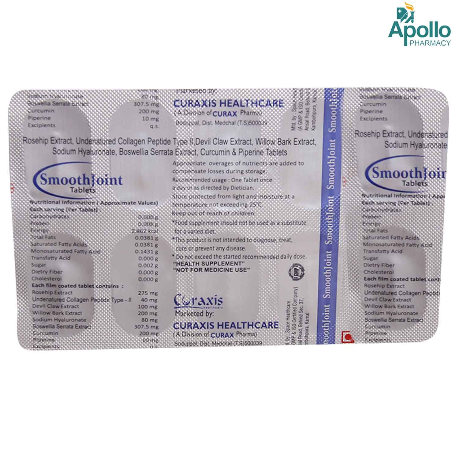 Smoothjoint Tablet 10's Price, Uses, Side Effects, Composition - Apollo ...