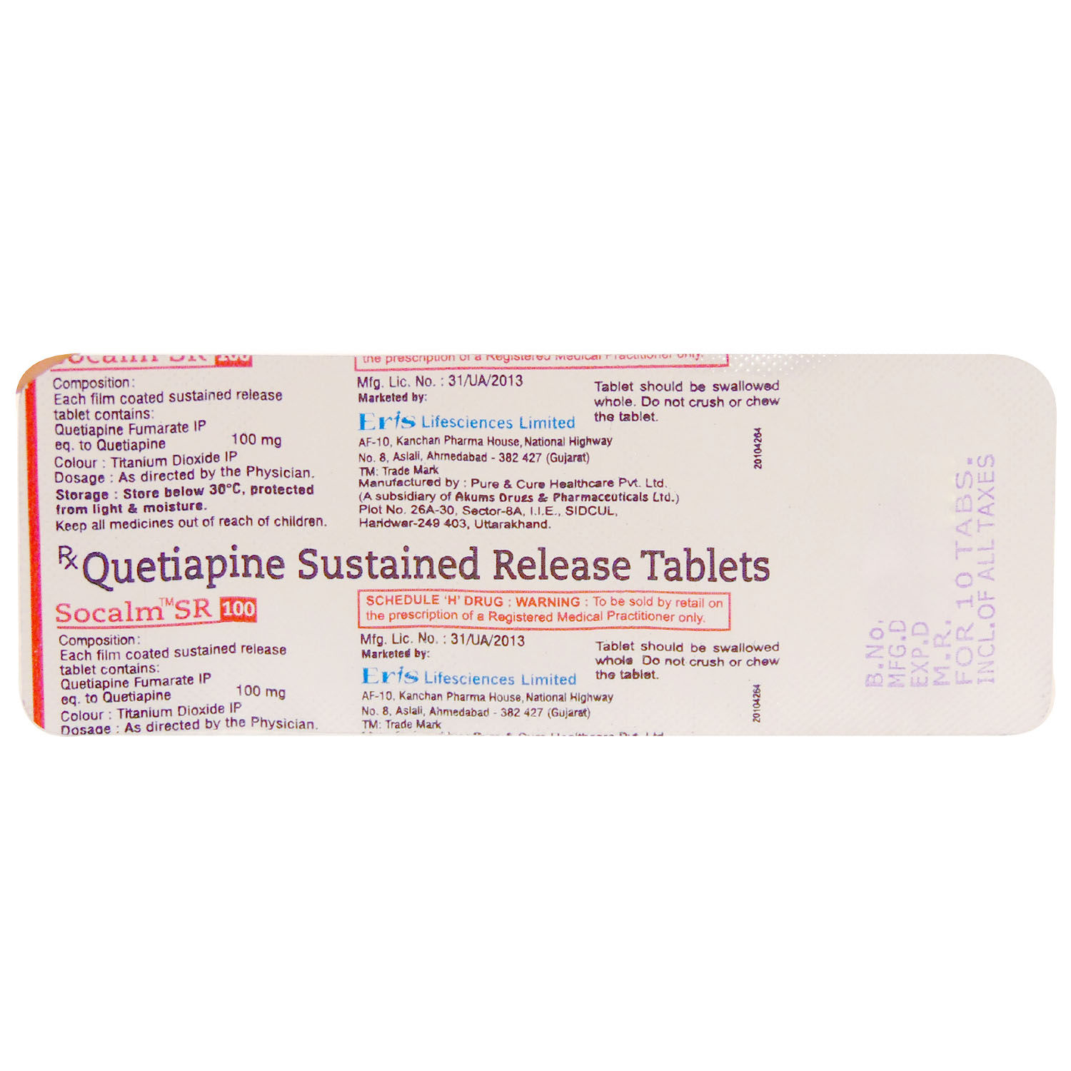 SOCALM SR 100MG TABLET Price, Uses, Side Effects, Composition - Apollo ...