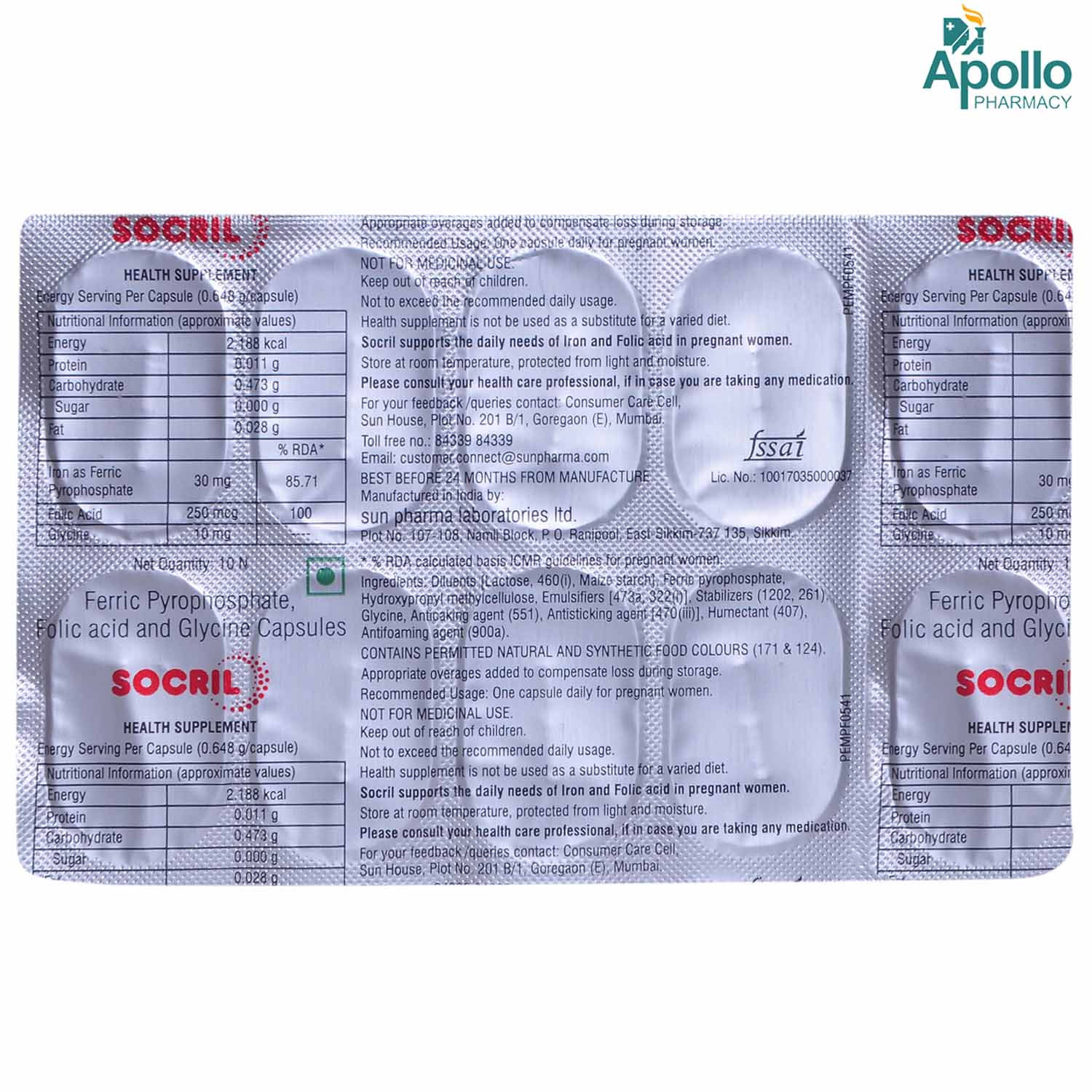 Socril Capsule 10's Price, Uses, Side Effects, Composition - Apollo ...