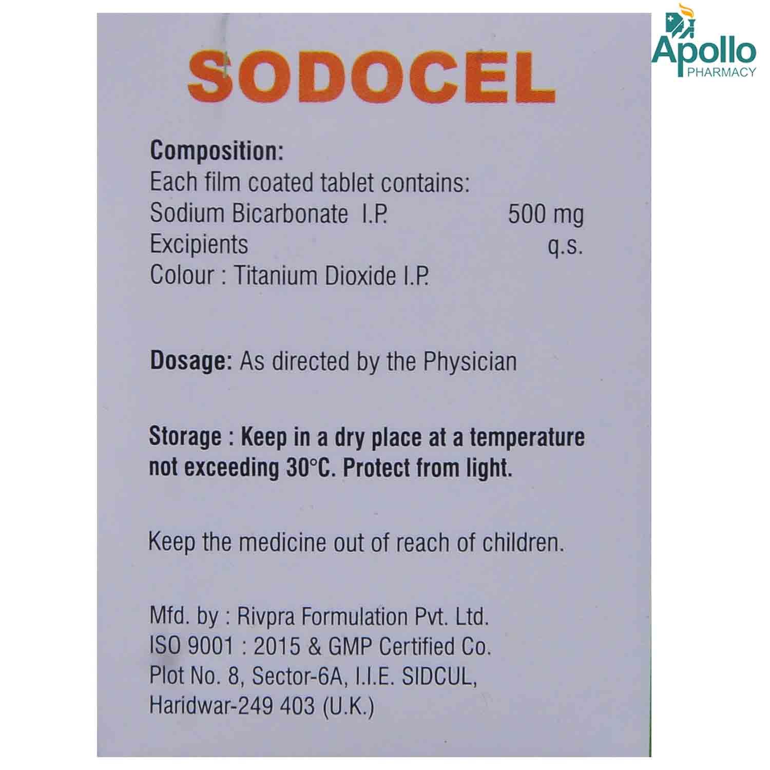 Sodocel Tablet 10's Price, Uses, Side Effects, Composition - Apollo ...