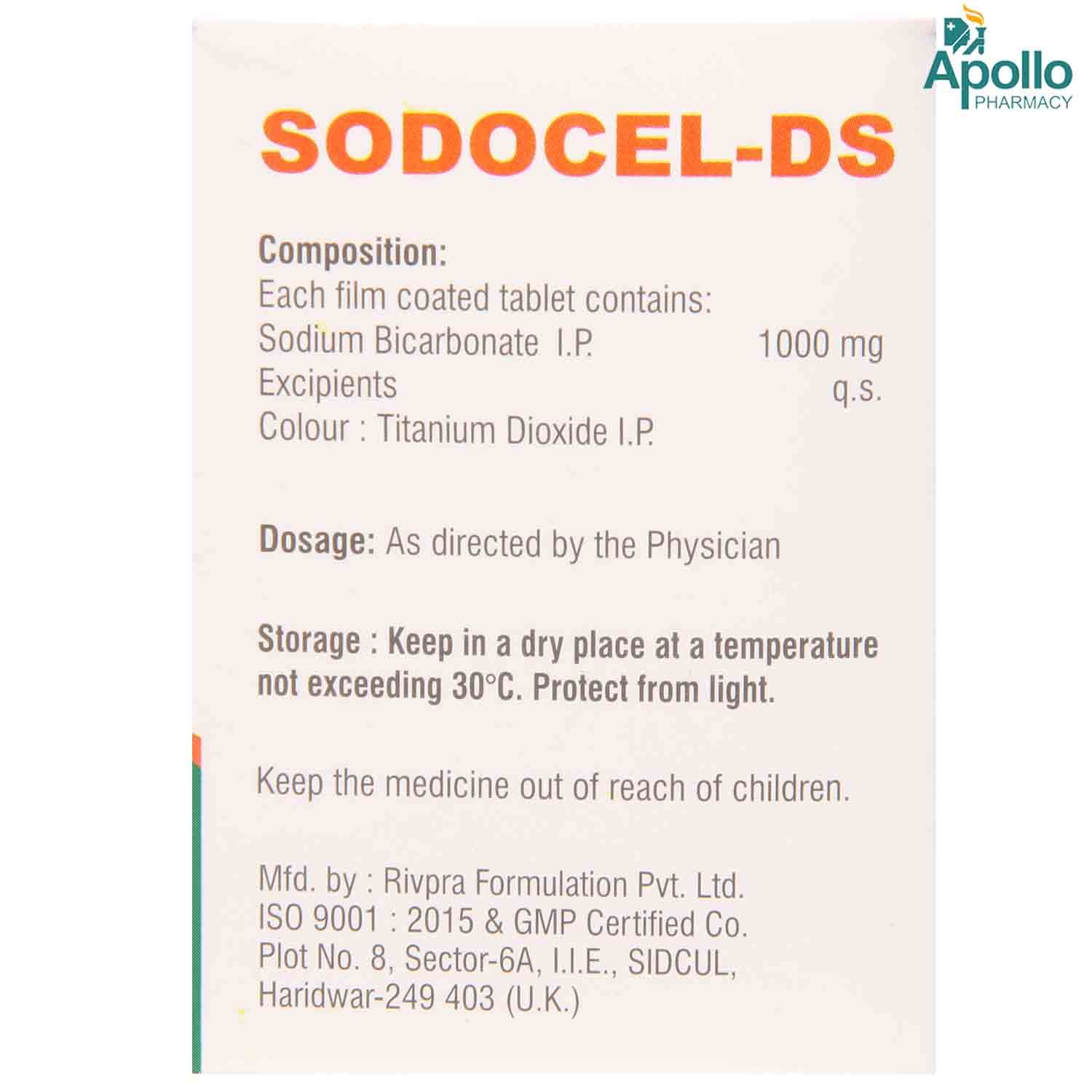 Sodocel DS Tablet 10's Price, Uses, Side Effects, Composition - Apollo ...