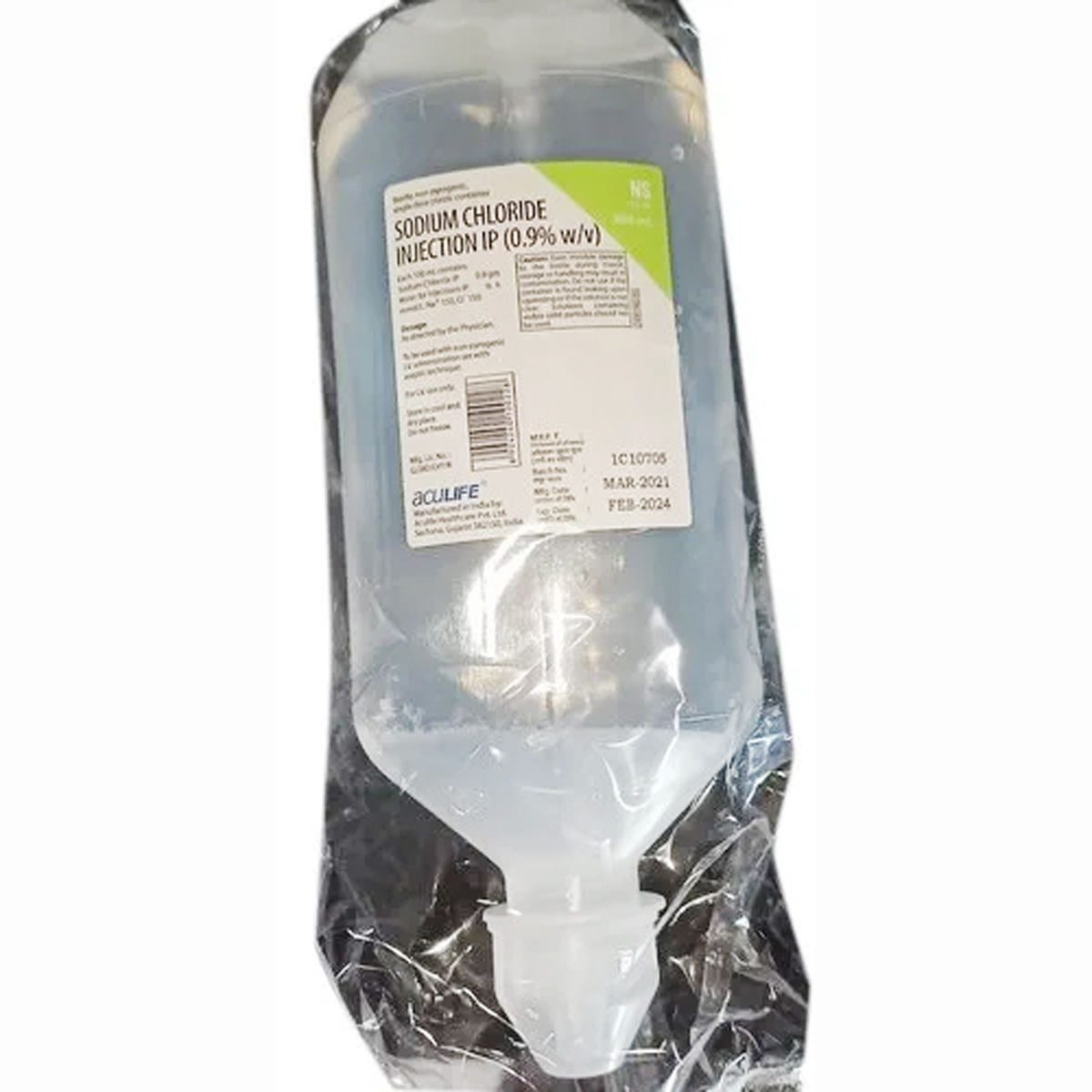 Aculife Sodium Chloride 0.9% w/v Infusion, 500 ml Price, Uses, Side Effects, Composition ...