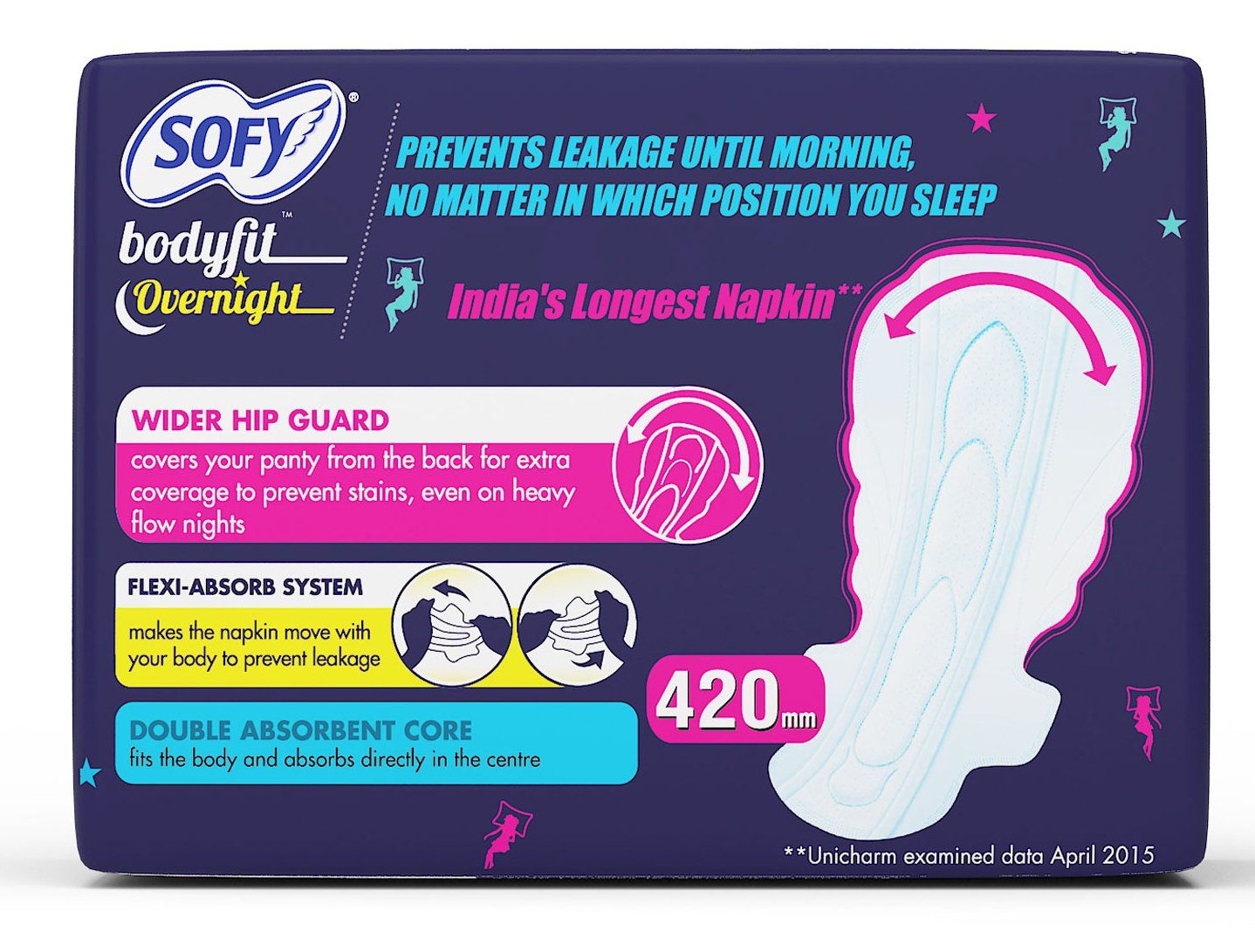 Sofy Bodyfit Overnight Sanitary Pads XXXL, 6 (2 x 3) Count Price, Uses ...