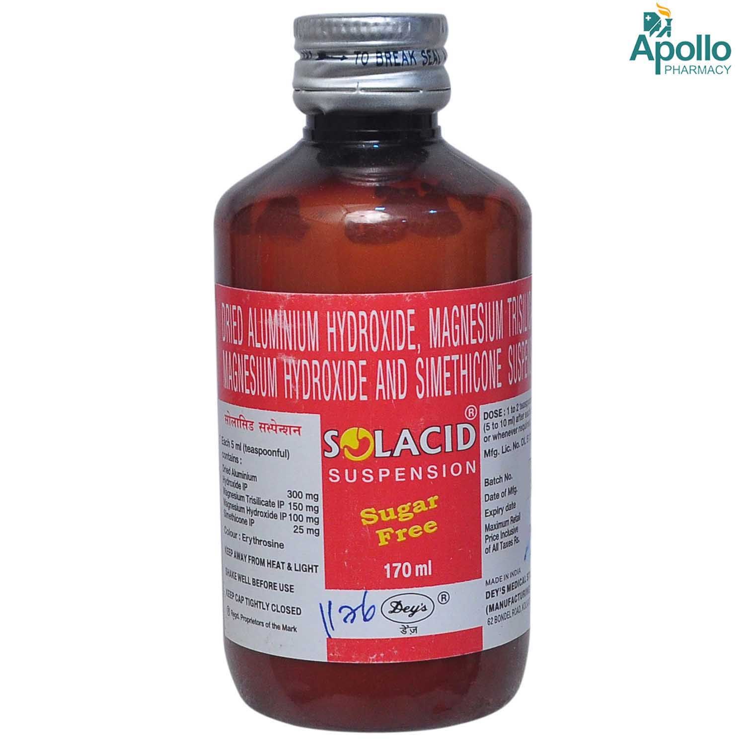 Solacid Suspension 170 ml Price, Uses, Side Effects, Composition ...