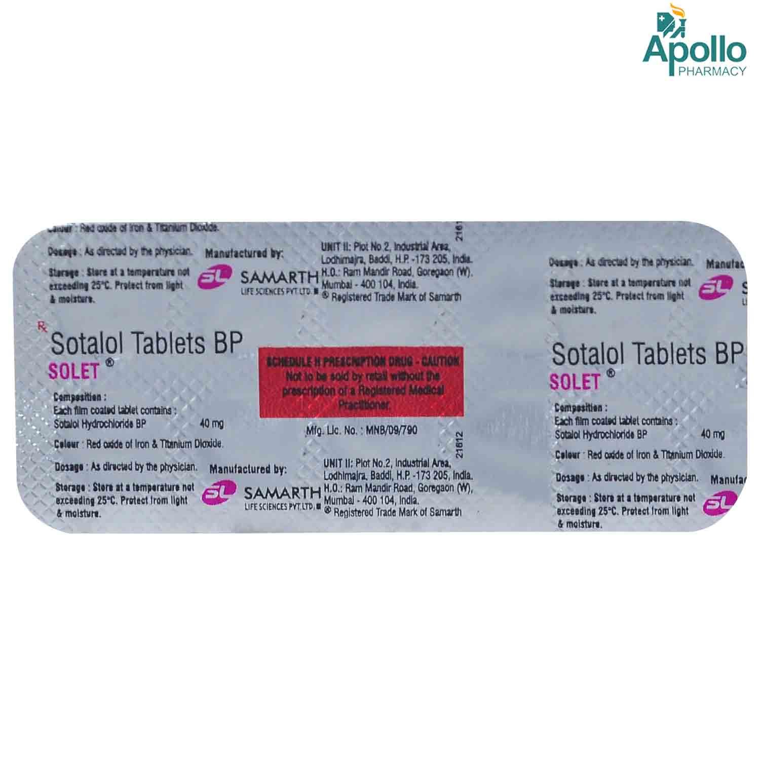 Solet Tablet 10's Price, Uses, Side Effects, Composition - Apollo Pharmacy