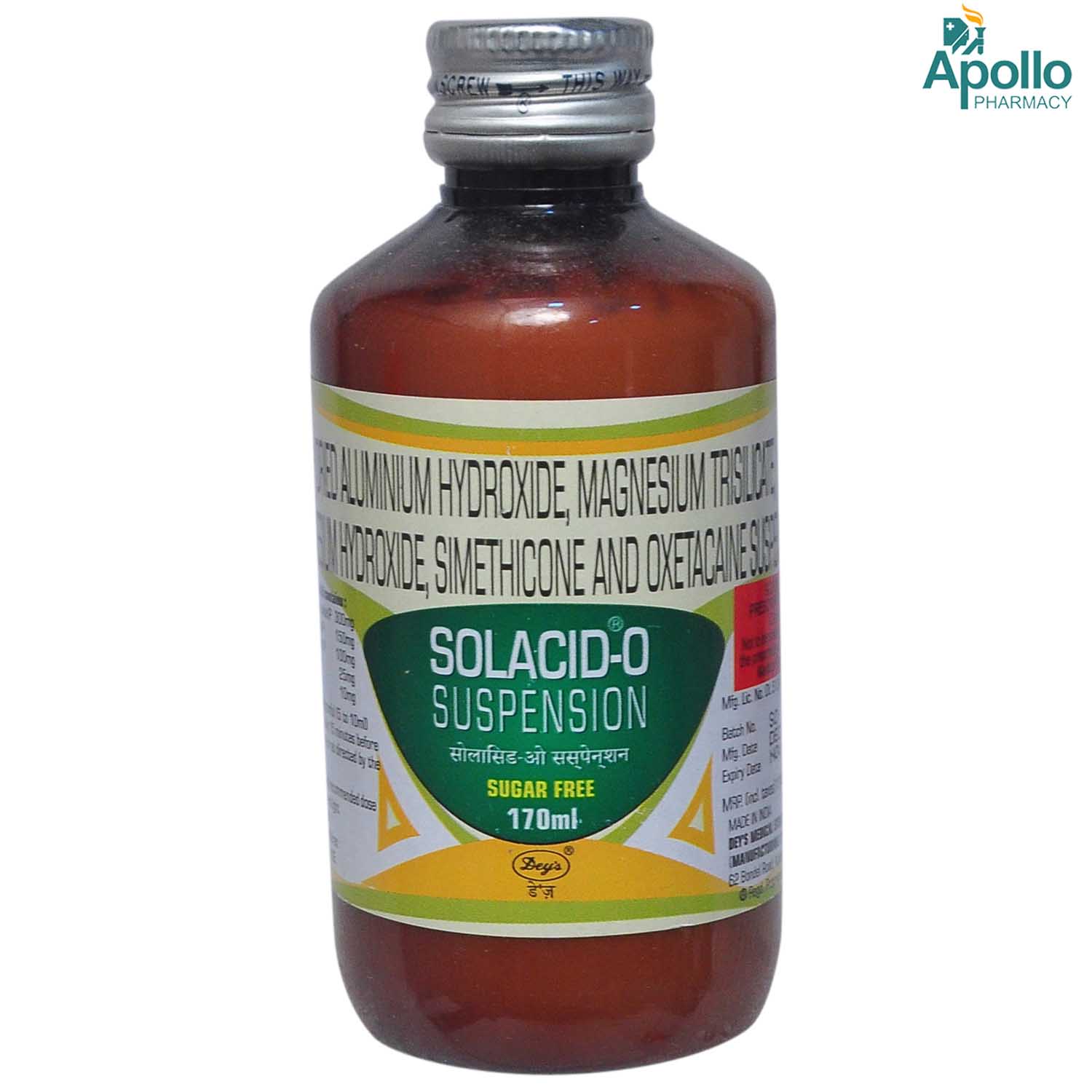Solacid-O Sugar Free Suspension 170 ml Price, Uses, Side Effects ...
