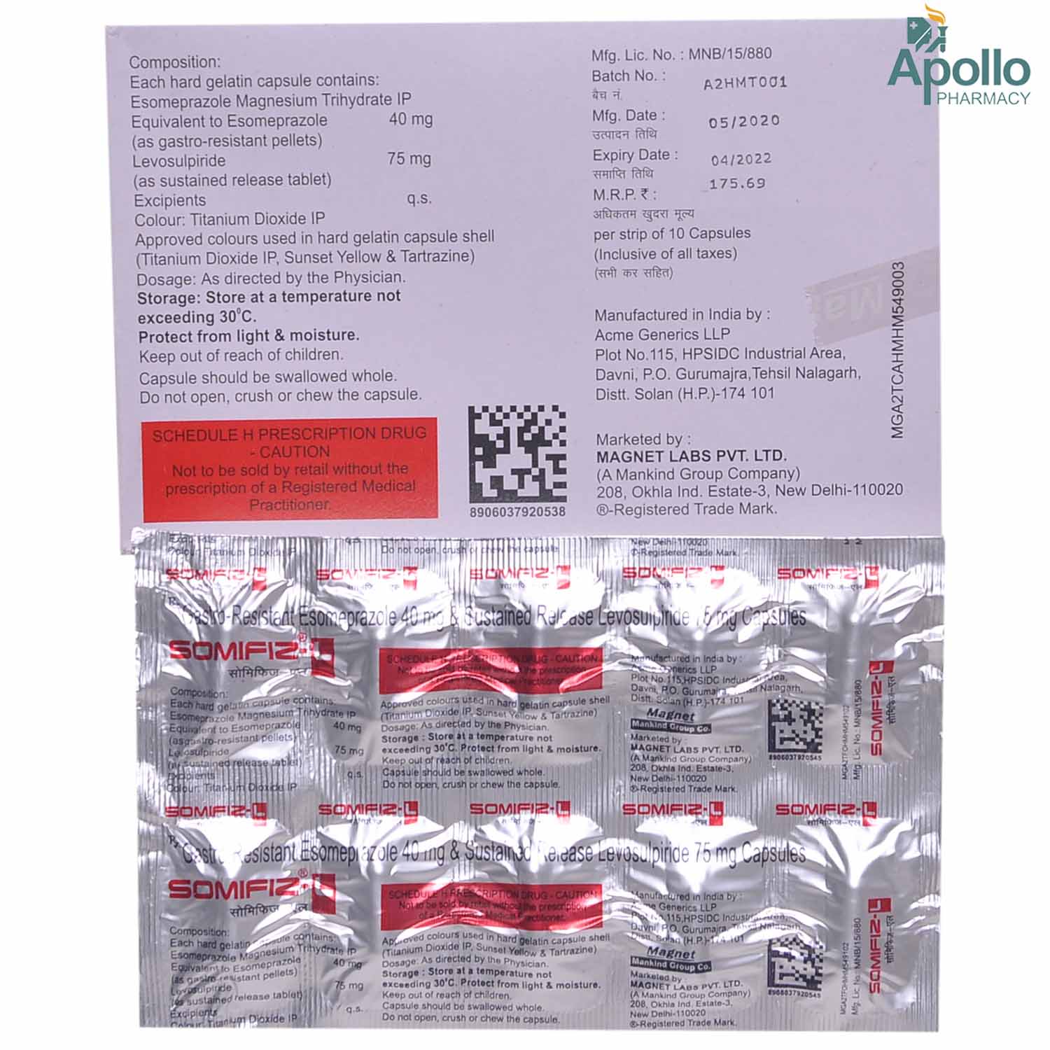 SOMIFIZ L CAPSULE 10'S Price, Uses, Side Effects, Composition - Apollo ...