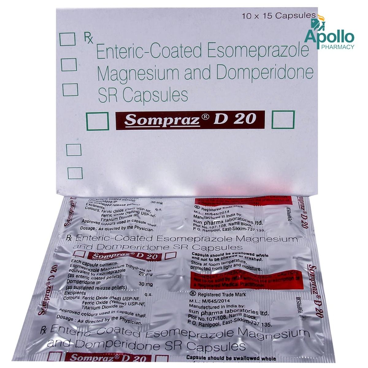 Sompraz D 20 Capsule 15's Price, Uses, Side Effects, Composition ...