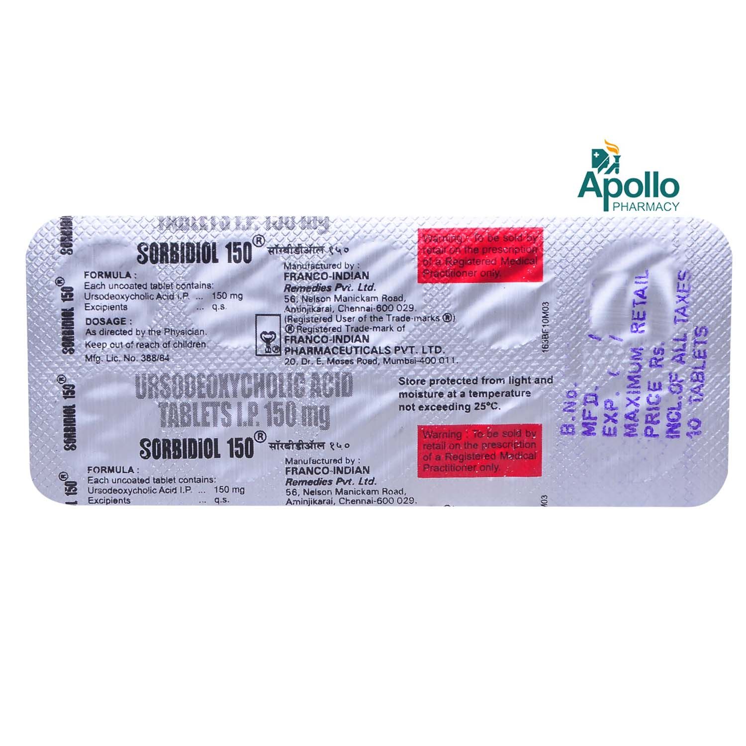 Sorbidiol 150 Tablet 10's Price, Uses, Side Effects, Composition ...