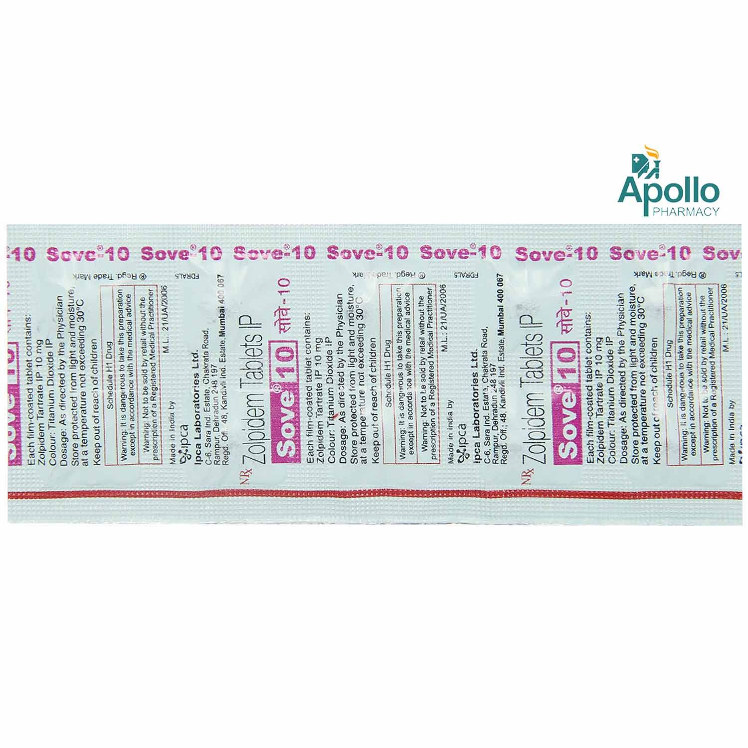 SOVE 10MG TABLET Price, Uses, Side Effects, Composition - Apollo Pharmacy