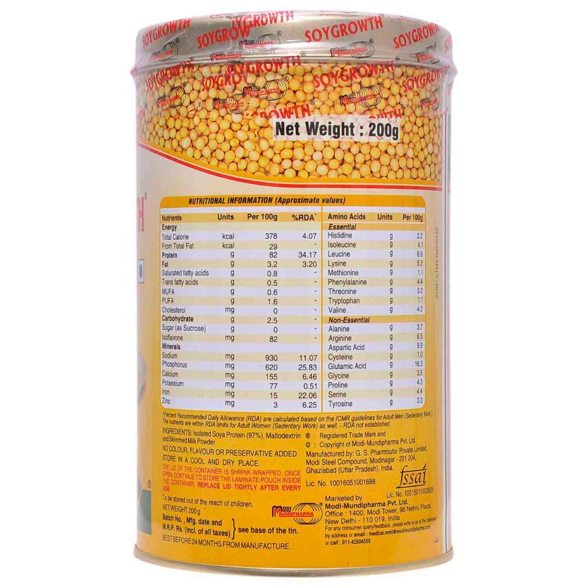 Soygrowth Powder 200 gm Price, Uses, Side Effects, Composition - Apollo ...