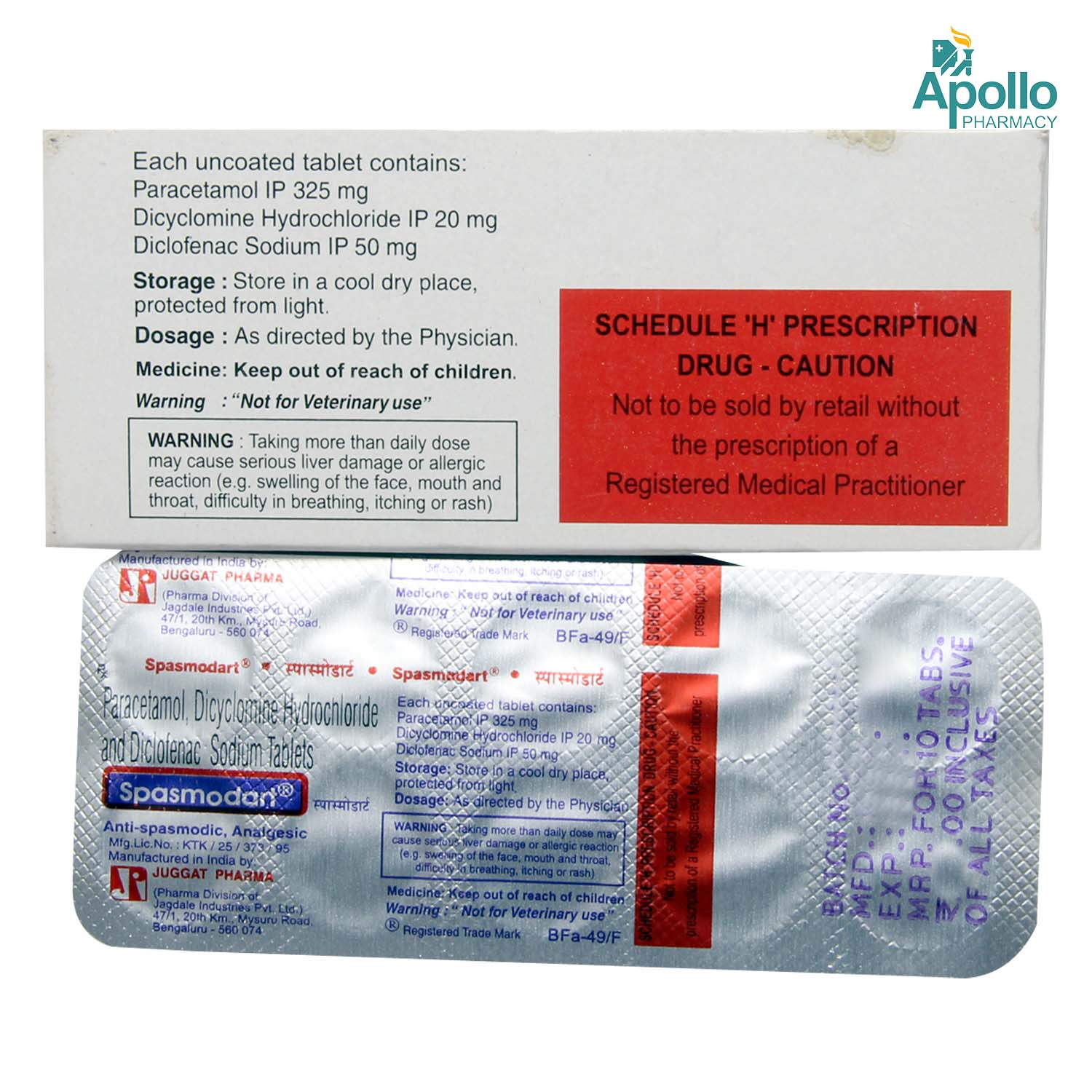 Spasmodart Tablet 10's Price, Uses, Side Effects, Composition - Apollo ...