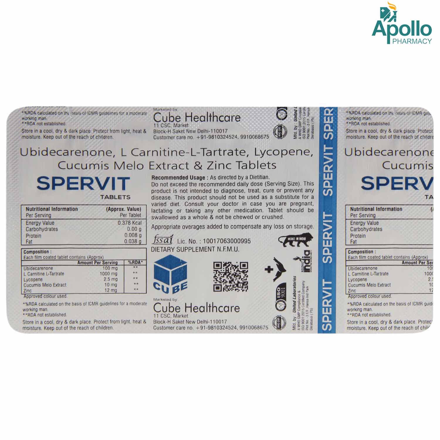 Spervit Tablet 10's Price, Uses, Side Effects, Composition - Apollo ...
