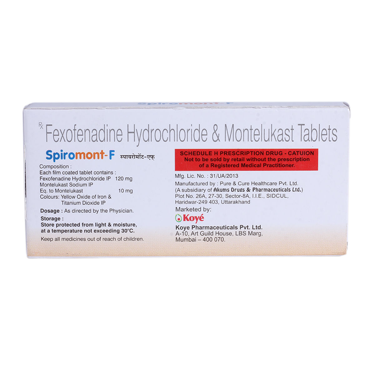 Spiromont F Tablet 10's Price, Uses, Side Effects, Composition - Apollo ...