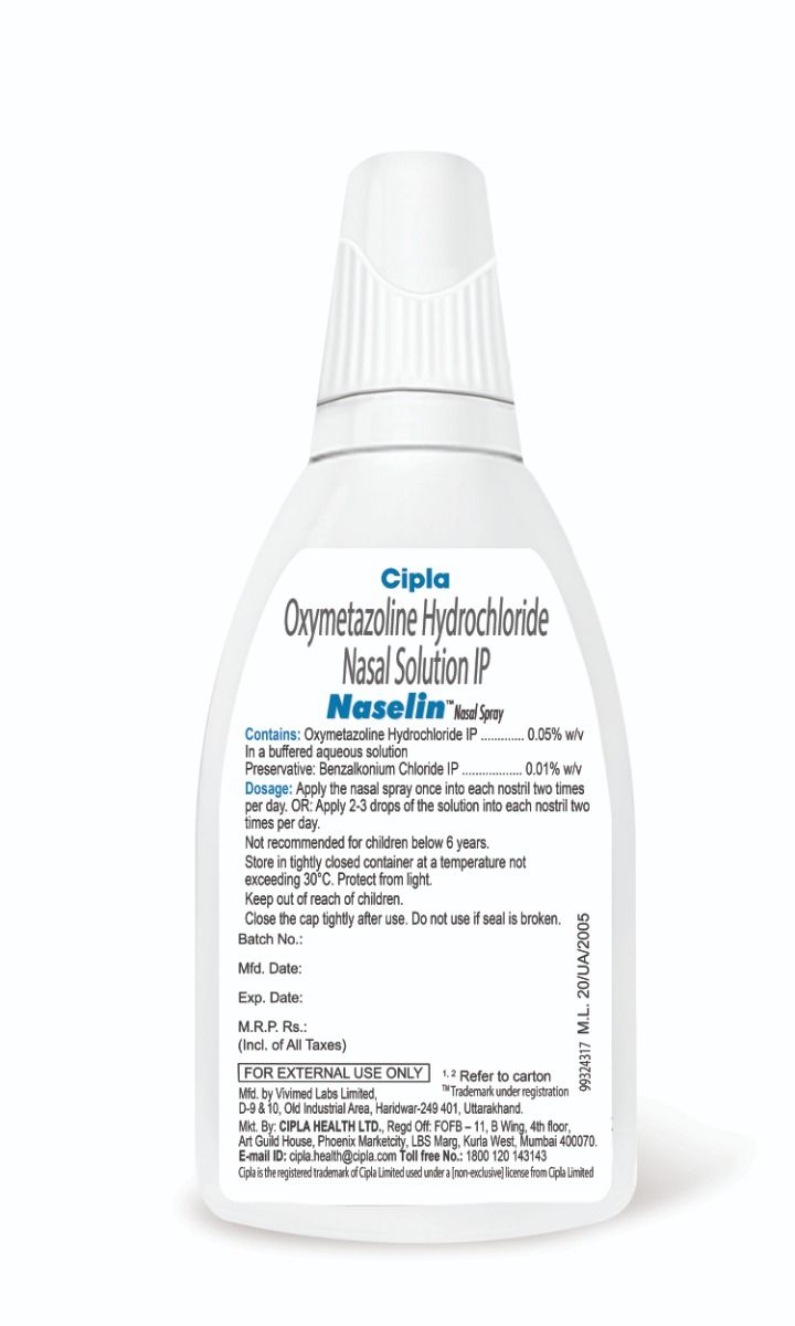 Naselin Nasal Spray, 10 ml Price, Uses, Side Effects, Composition ...