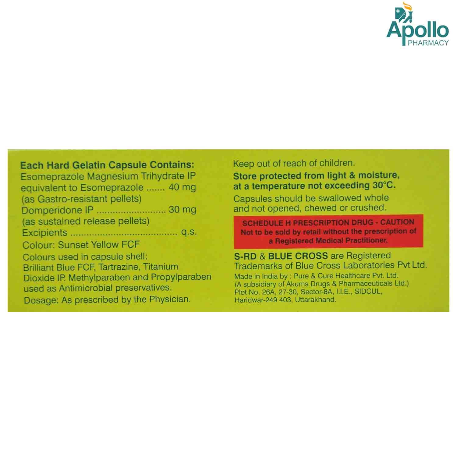 S-RD Capsule 10's Price, Uses, Side Effects, Composition - Apollo Pharmacy