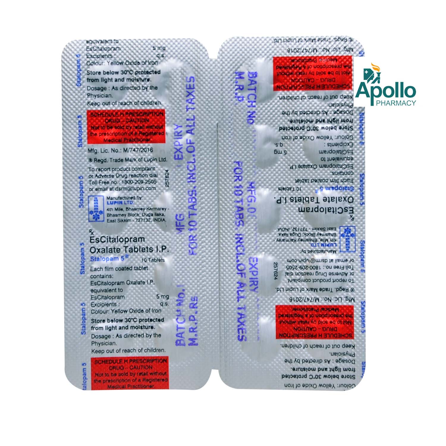 Stalopam 5 Tablet 10's Price, Uses, Side Effects, Composition - Apollo ...