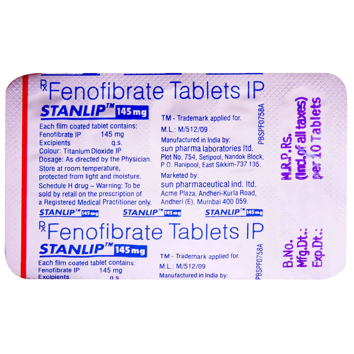 Stanlip 145 mg Tablet 10's Price, Uses, Side Effects, Composition ...