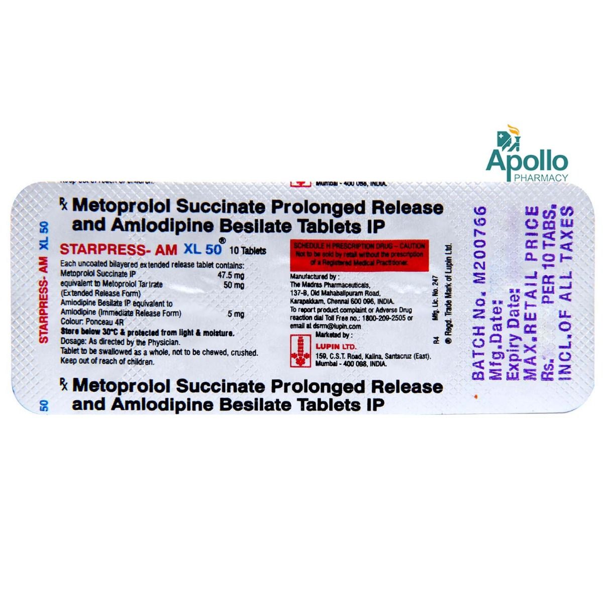 Starpress-AM XL 50 Tablet 10's Price, Uses, Side Effects, Composition ...