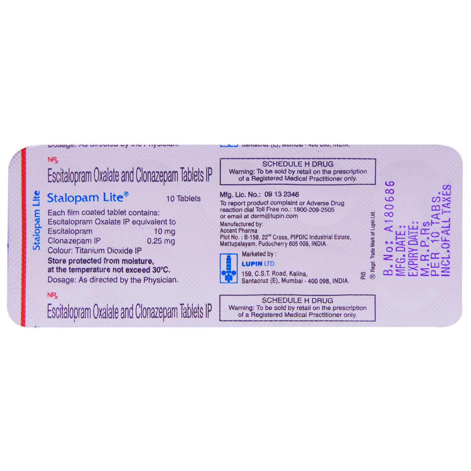Stalopam Lite Tablet 10's Price, Uses, Side Effects, Composition ...