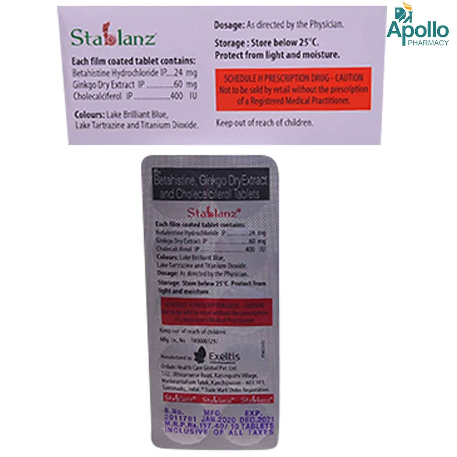 STABLETLANZ TABLET Price, Uses, Side Effects, Composition - Apollo Pharmacy