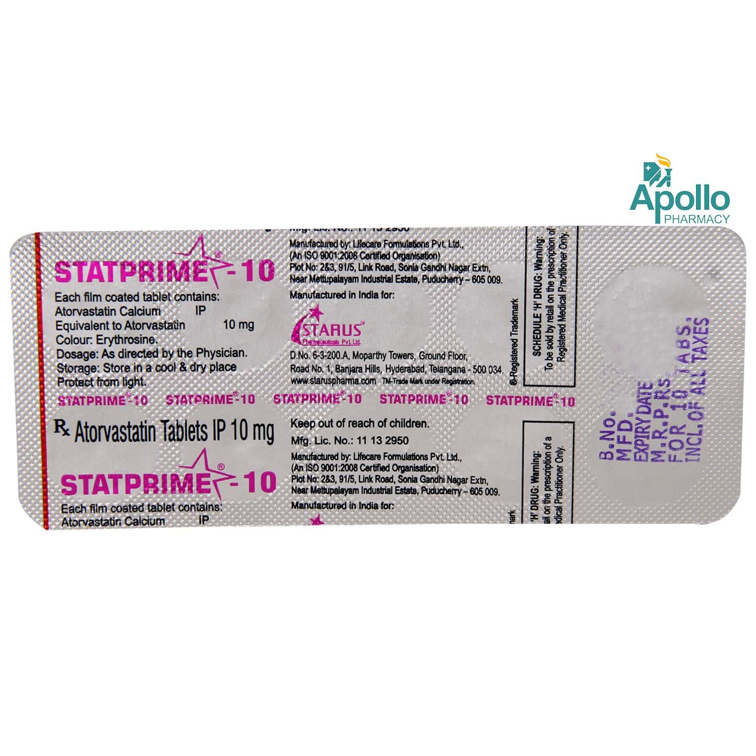 STATPRIME 10MG TABLET Price, Uses, Side Effects, Composition - Apollo ...