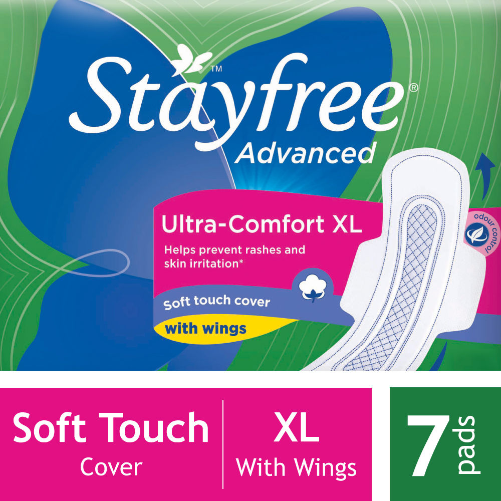 Stayfree Advanced Ultra-Comfort Soft Touch Cover Pads XL, 7 Count Price ...