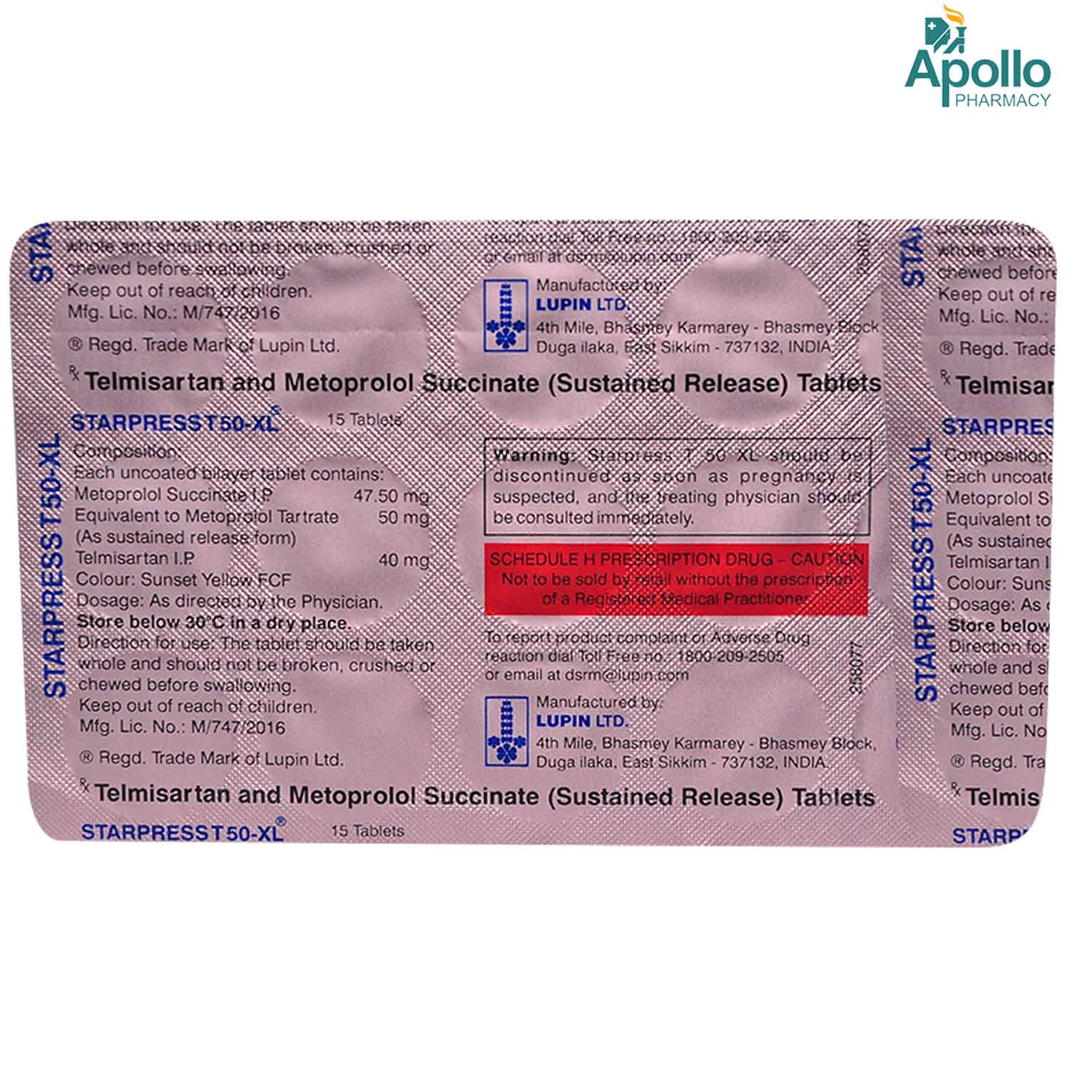 Starpress T 50 XL Tablet 15's Price, Uses, Side Effects, Composition ...