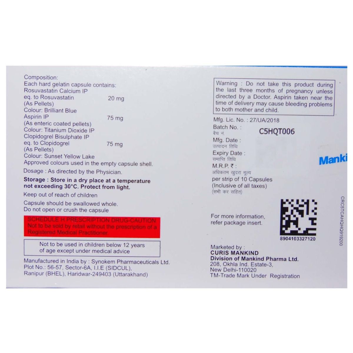 Statpure Gold 20 Capsule 10's Price, Uses, Side Effects, Composition ...