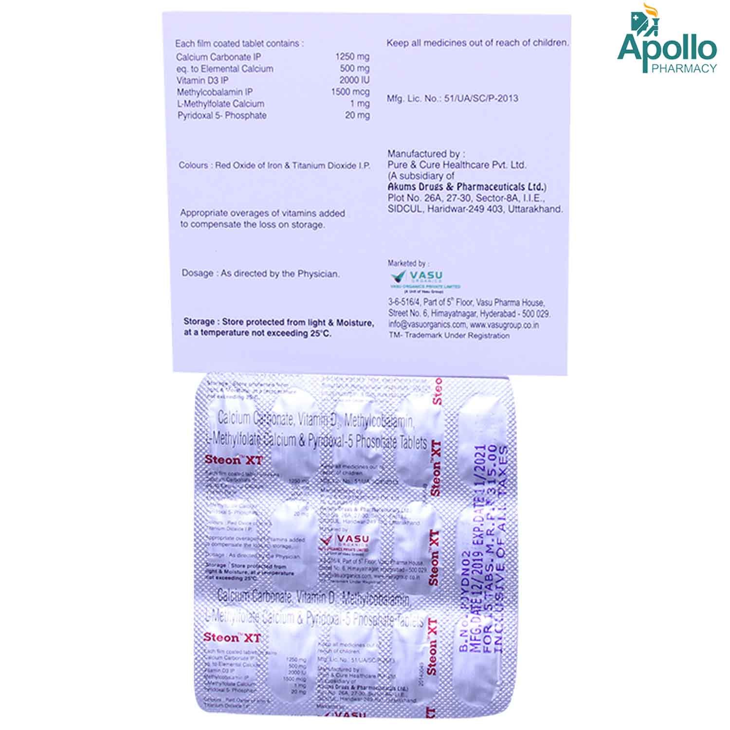 Steon XT Tablet 15's Price, Uses, Side Effects, Composition - Apollo ...