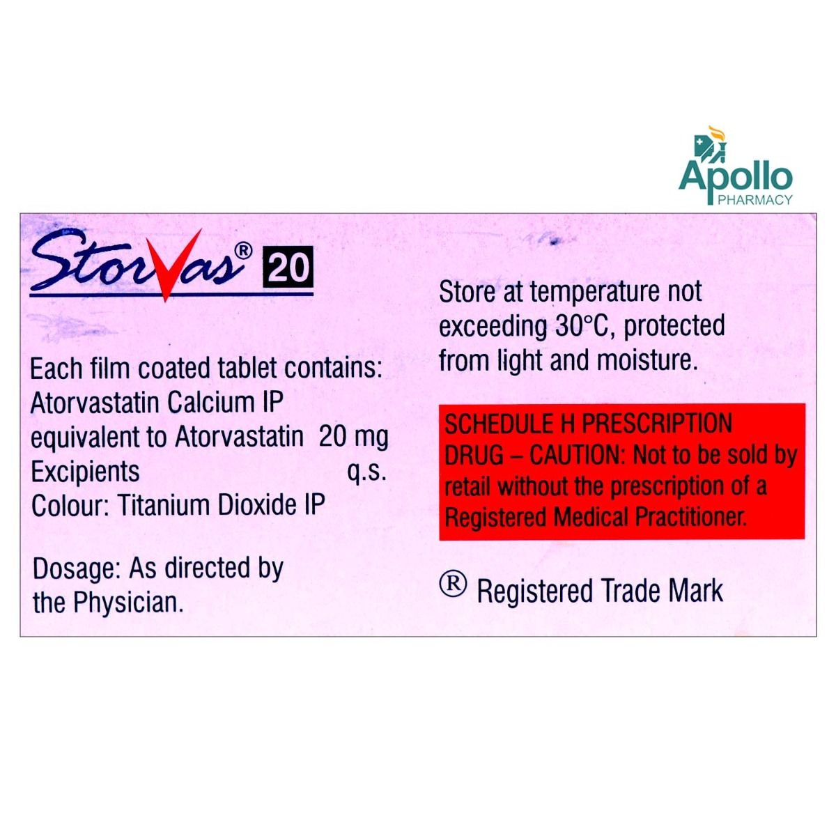 Storvas 20 Tablet 15's Price, Uses, Side Effects, Composition - Apollo ...