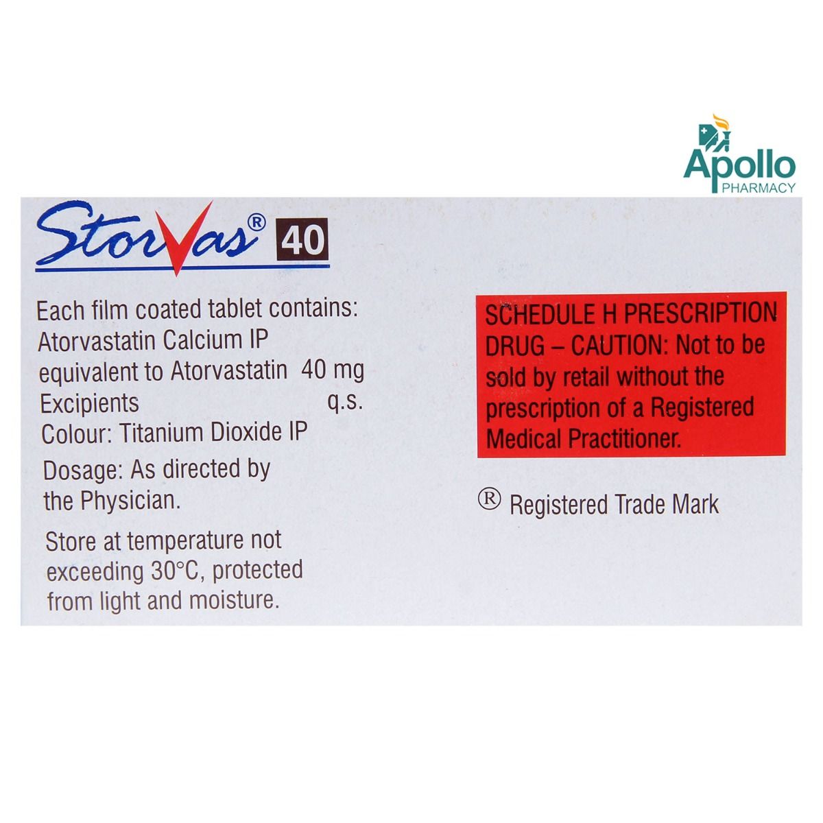 Storvas 40 Tablet 10's Price, Uses, Side Effects, Composition - Apollo ...