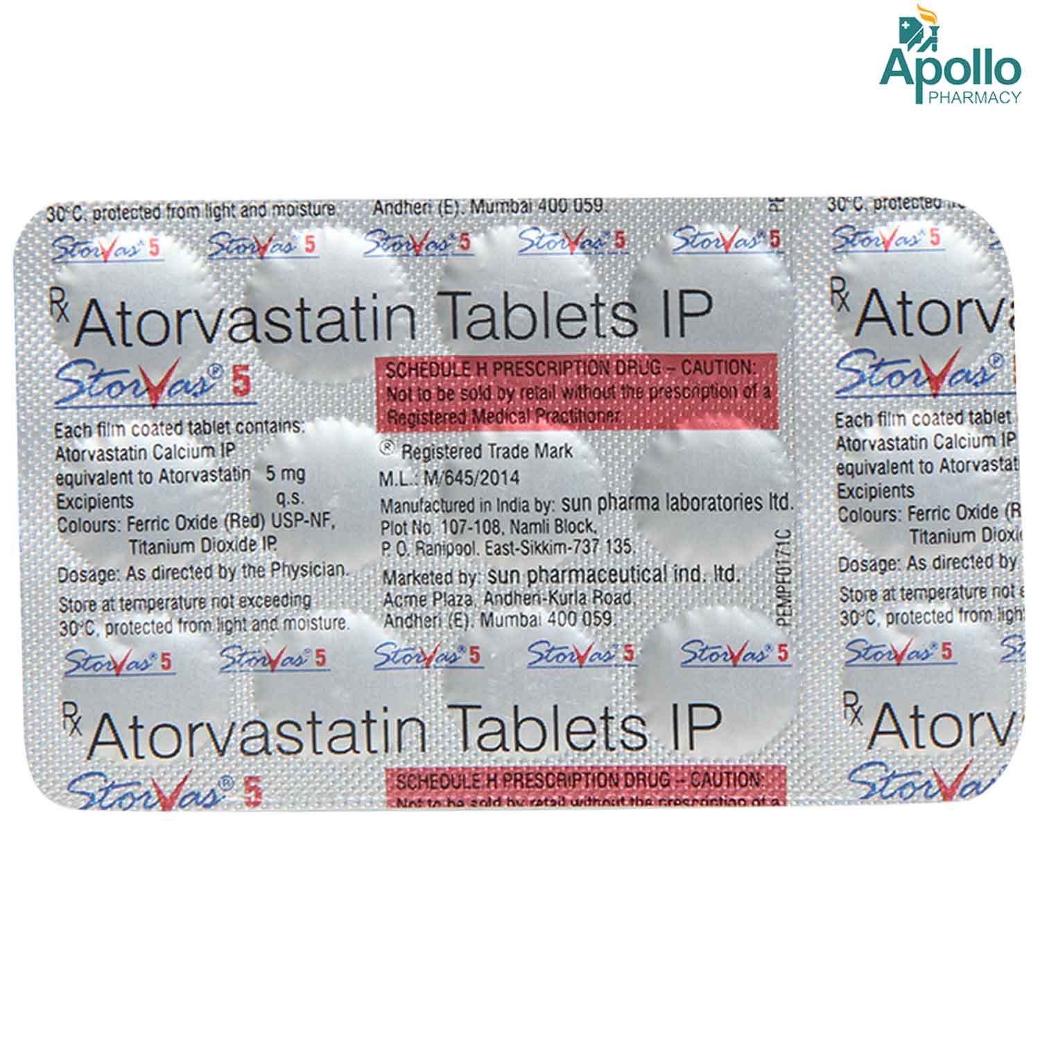 Storvas 5 Tablet 15's Price, Uses, Side Effects, Composition - Apollo ...
