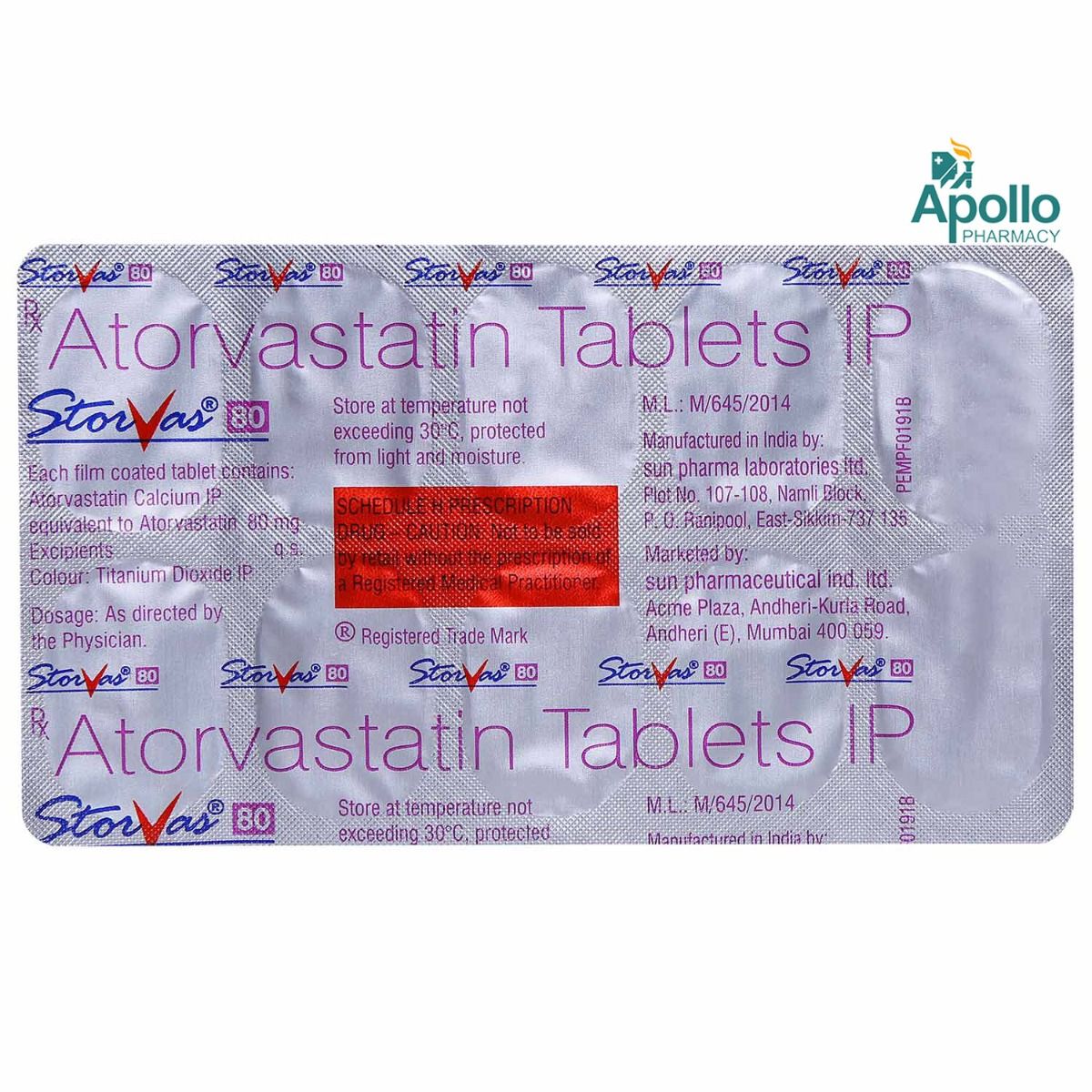 Storvas 80 Tablet 10's Price, Uses, Side Effects, Composition - Apollo ...