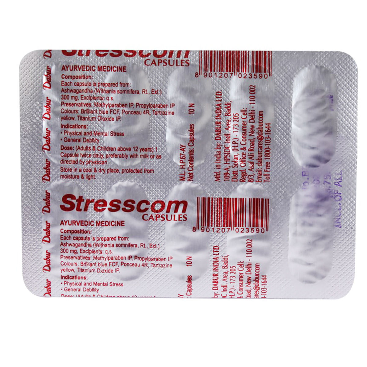 Dabur Stresscom Ashwagandha, 20 (2x10) Capsules Price, Uses, Side ...