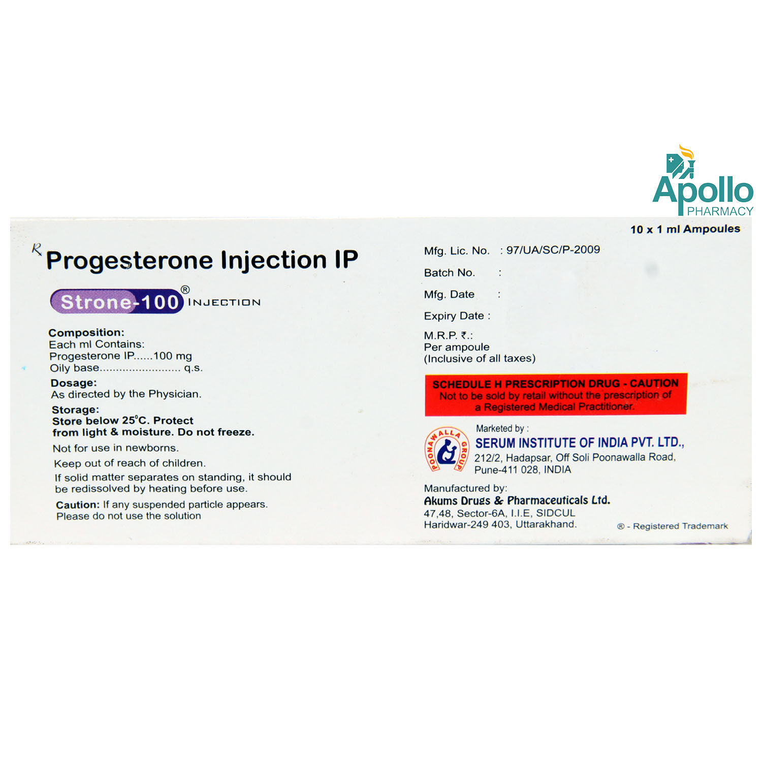 STRONE 100MG INJECTION Price, Uses, Side Effects, Composition - Apollo ...