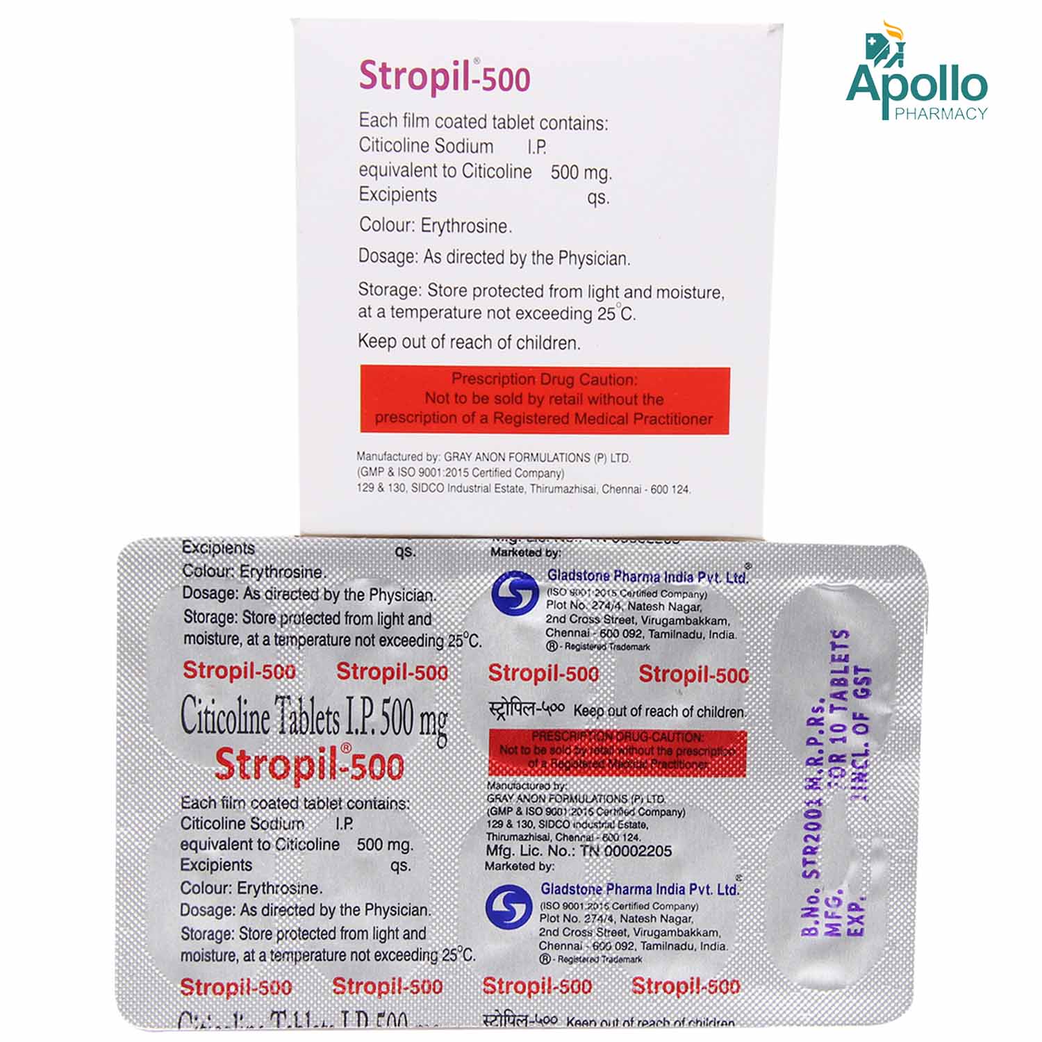 Stropil 500 Tablet 10's Price, Uses, Side Effects, Composition - Apollo ...