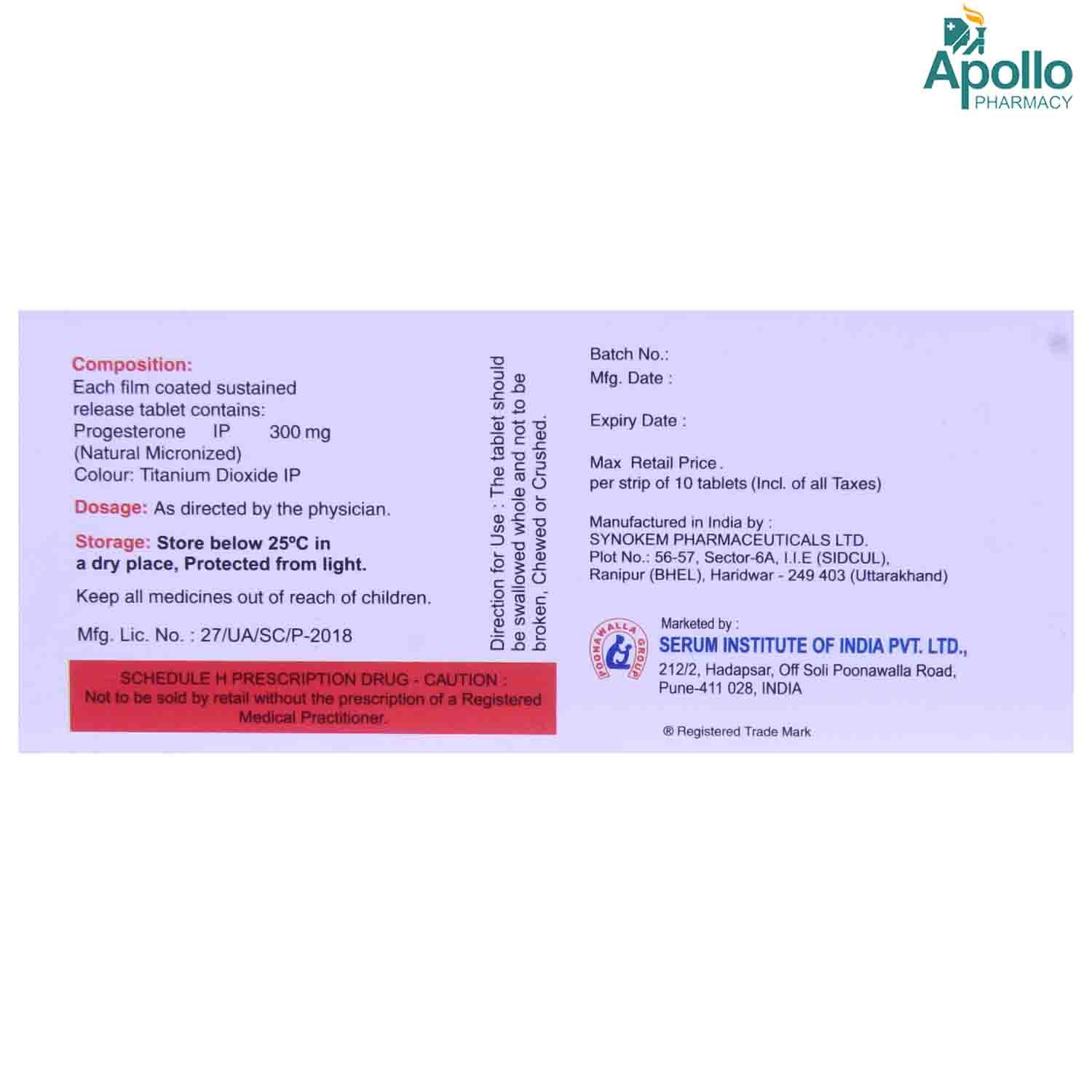 Strone SR 300 Tablet 10's Price, Uses, Side Effects, Composition ...